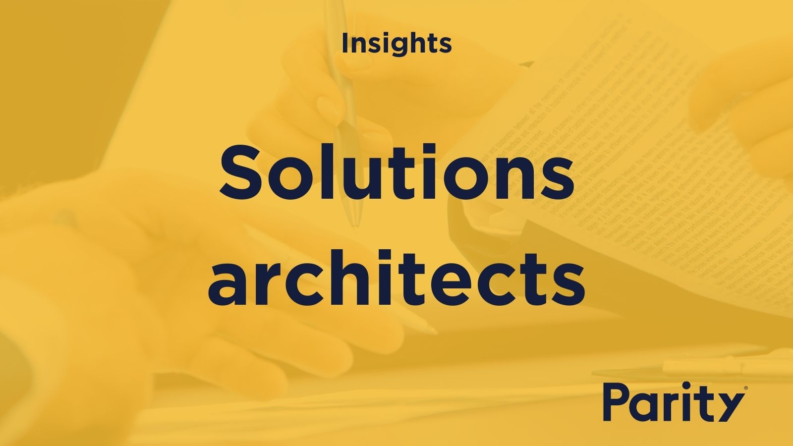 Solutions architecture State of the Market report - Parity